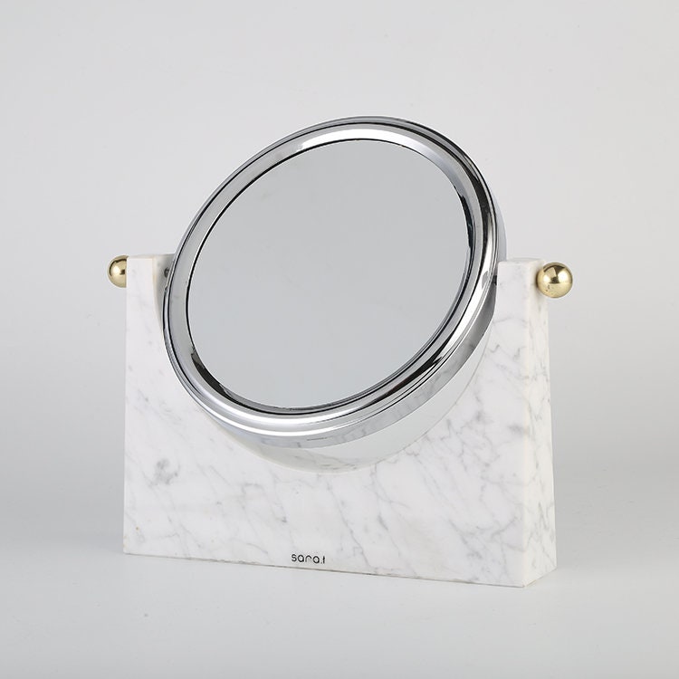 Natural White Marble Two-sided Silver Framed Mirror - Etsy