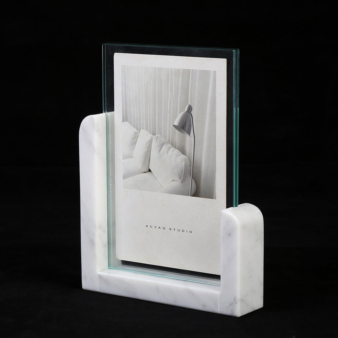 Natural White Marble Photo Frame - Etsy