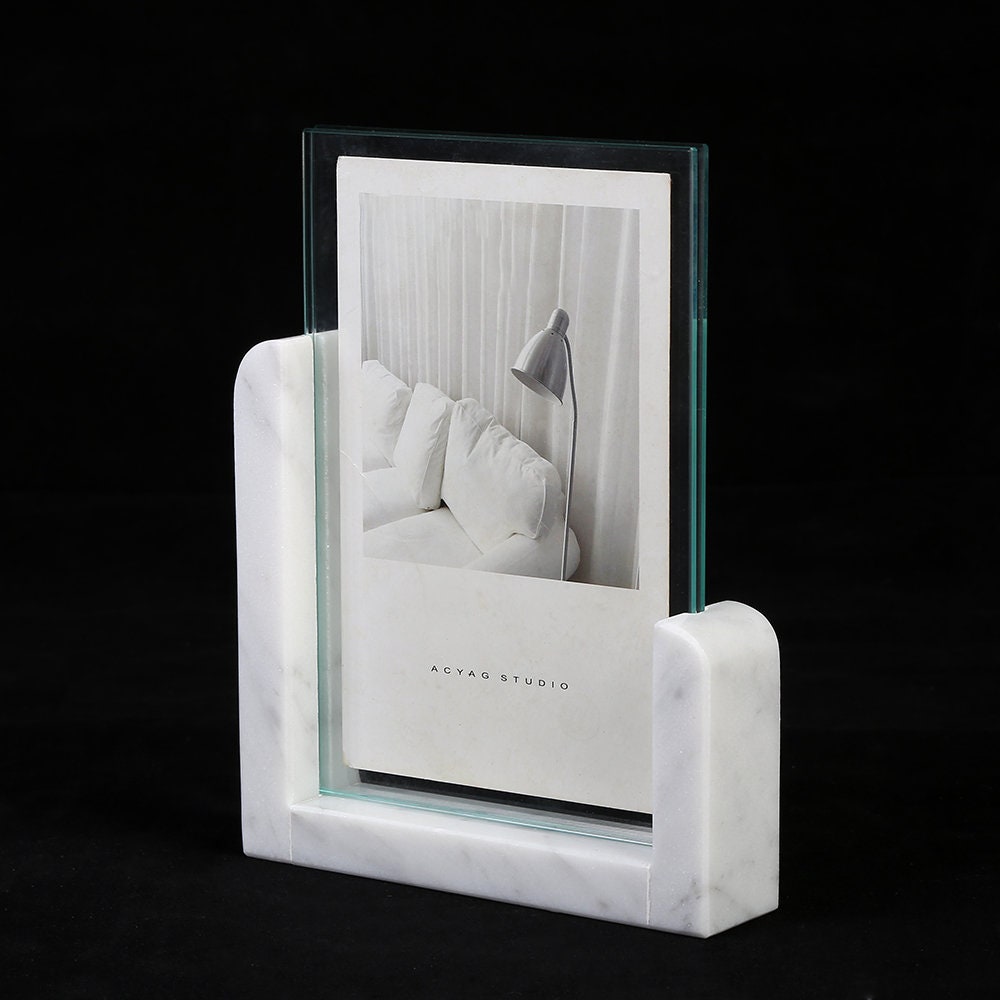 Natural White Marble Photo Frame - Etsy