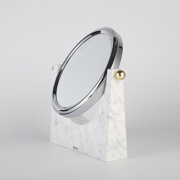 Natural White Marble Two-sided Silver Framed Mirror - Etsy