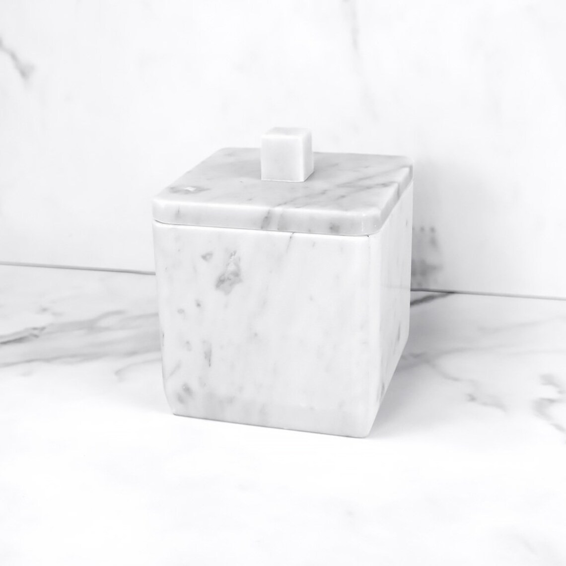 Natural Marble Trinket Box With Gold Cover, Cotton Box , Marble Box ...