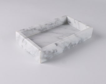 Calacatta Viola Solid Marble Rectangle Tray Natural Marble - Etsy