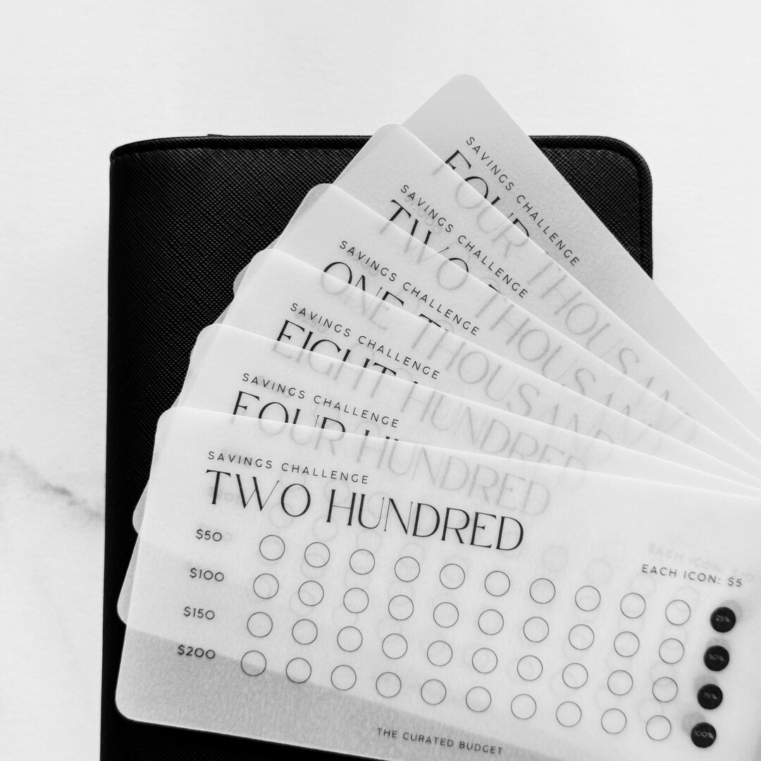 Progress Savings Challenge Trackers | A6 Budgeting Inserts for Cash ...