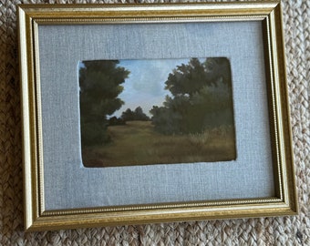 Original Hand Painted Oil Landscape Painting 5x7 Original OR Giclée Print Vintage Framed ...