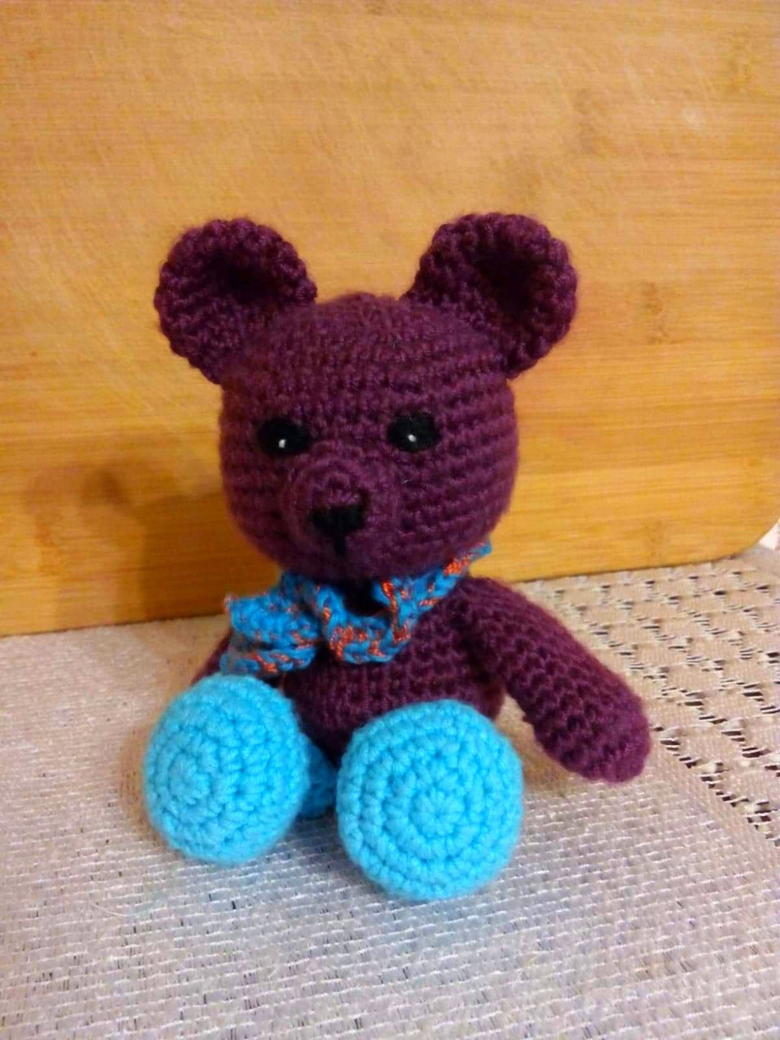 Crochet Teddy Bear With Scarf - Etsy Sweden