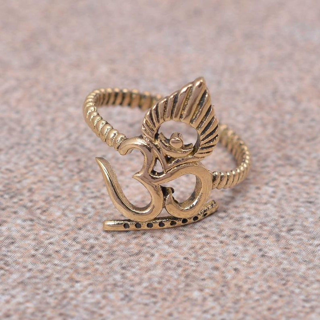Om Ring, 18K Gold Om Ring, Religious Ring, Ohm Jewelry, Shiva Rings ...