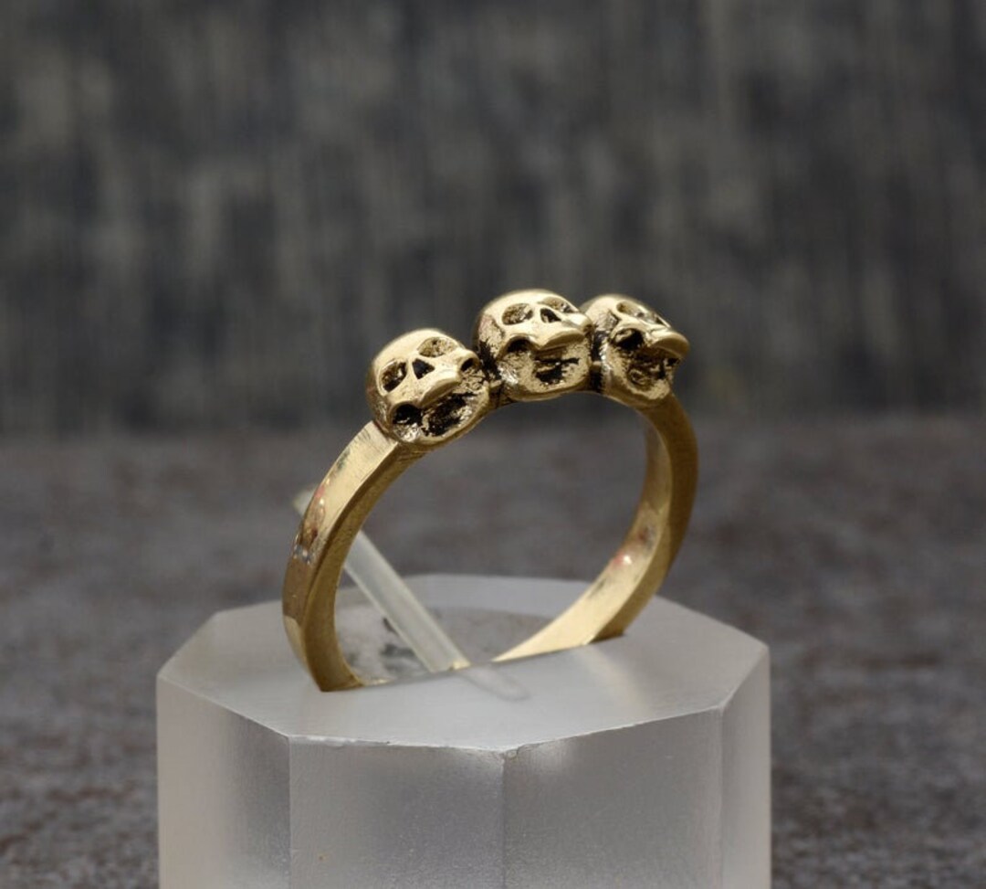 Skull Ring, Small Skull Ring, Handmade Skull Ring, Minimalist Skull ...
