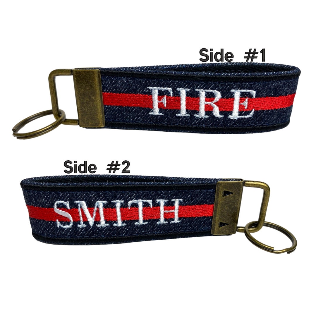Firefighter Keychain Fireman First Responder Thin Red Line EMS Gift ...