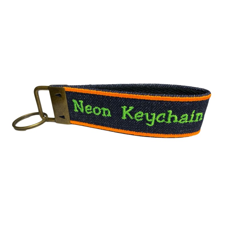 Customizable Neon Keychain Neon Thread Embroidered Keychain - Etsy