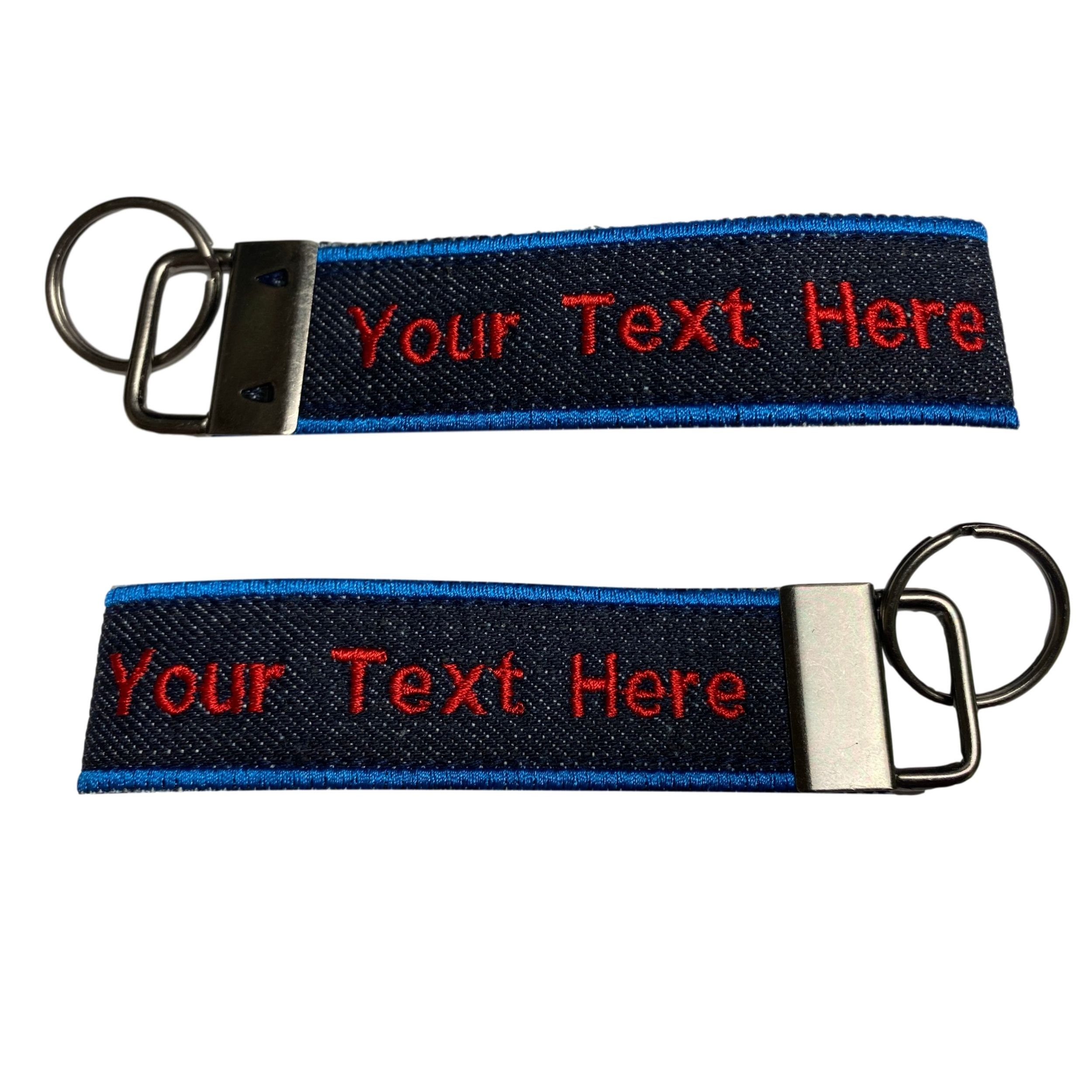 Customizable Keychain Embroidered Keychain Custom Cloth - Etsy