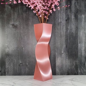 Tall Geometric Rose Gold Vase or Centerpiece - Etsy