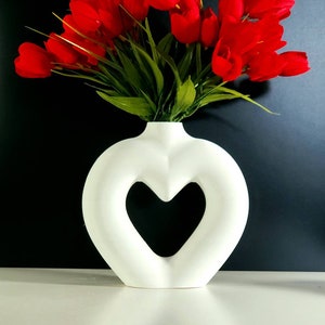 Gift for Her Matte White Love Vase | Home Decor | Nordic Style | Boho ...