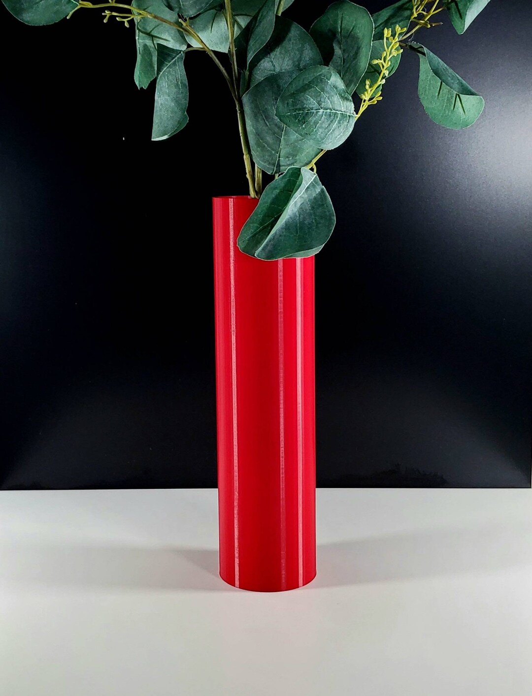 9 to 12 Inch Tall Red Cylinder Vase | Flower Vase | Home Decor - Etsy