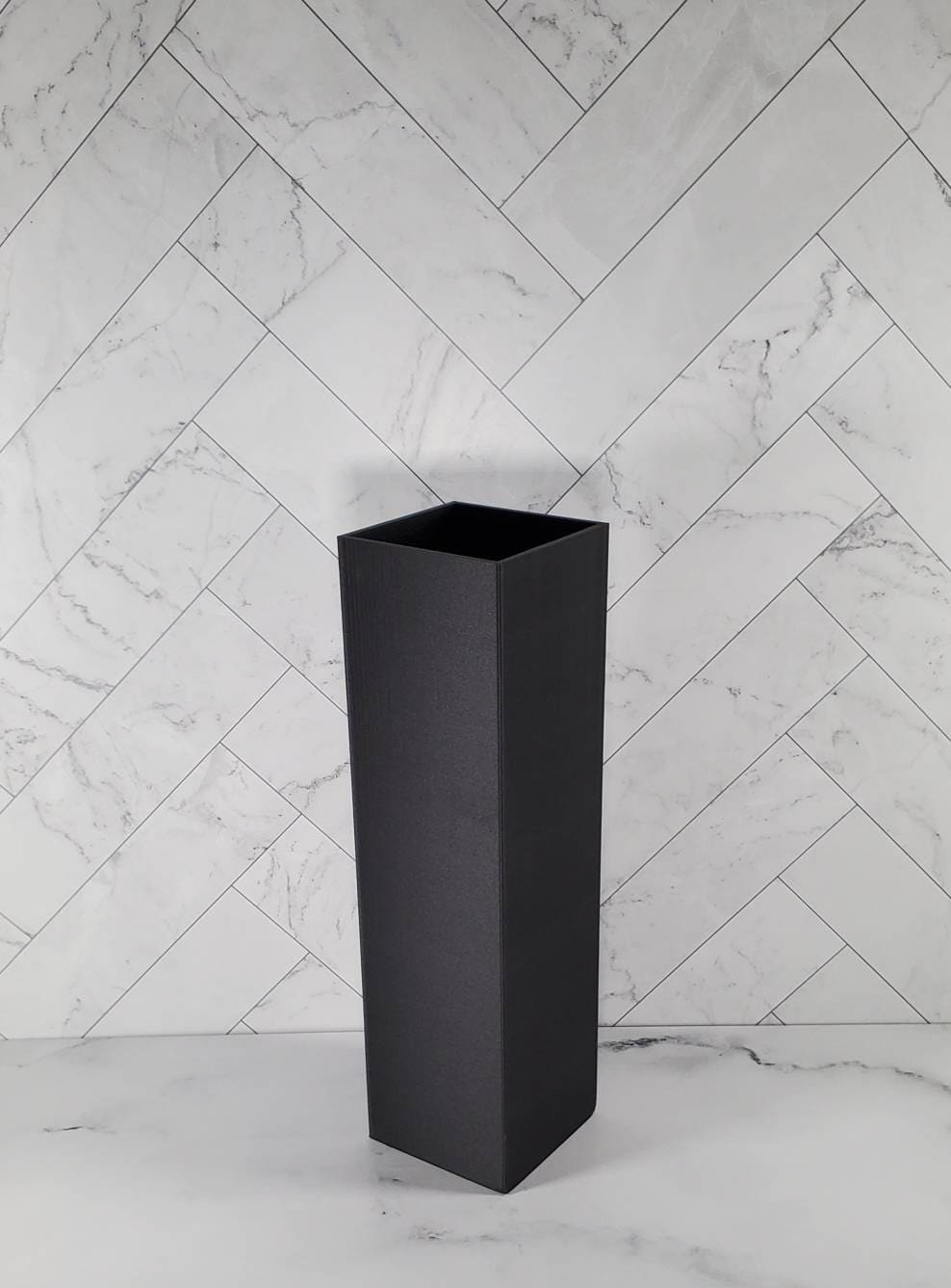 Tall Square Matte Black Vase Home Decoor Tall Box Vase - Etsy