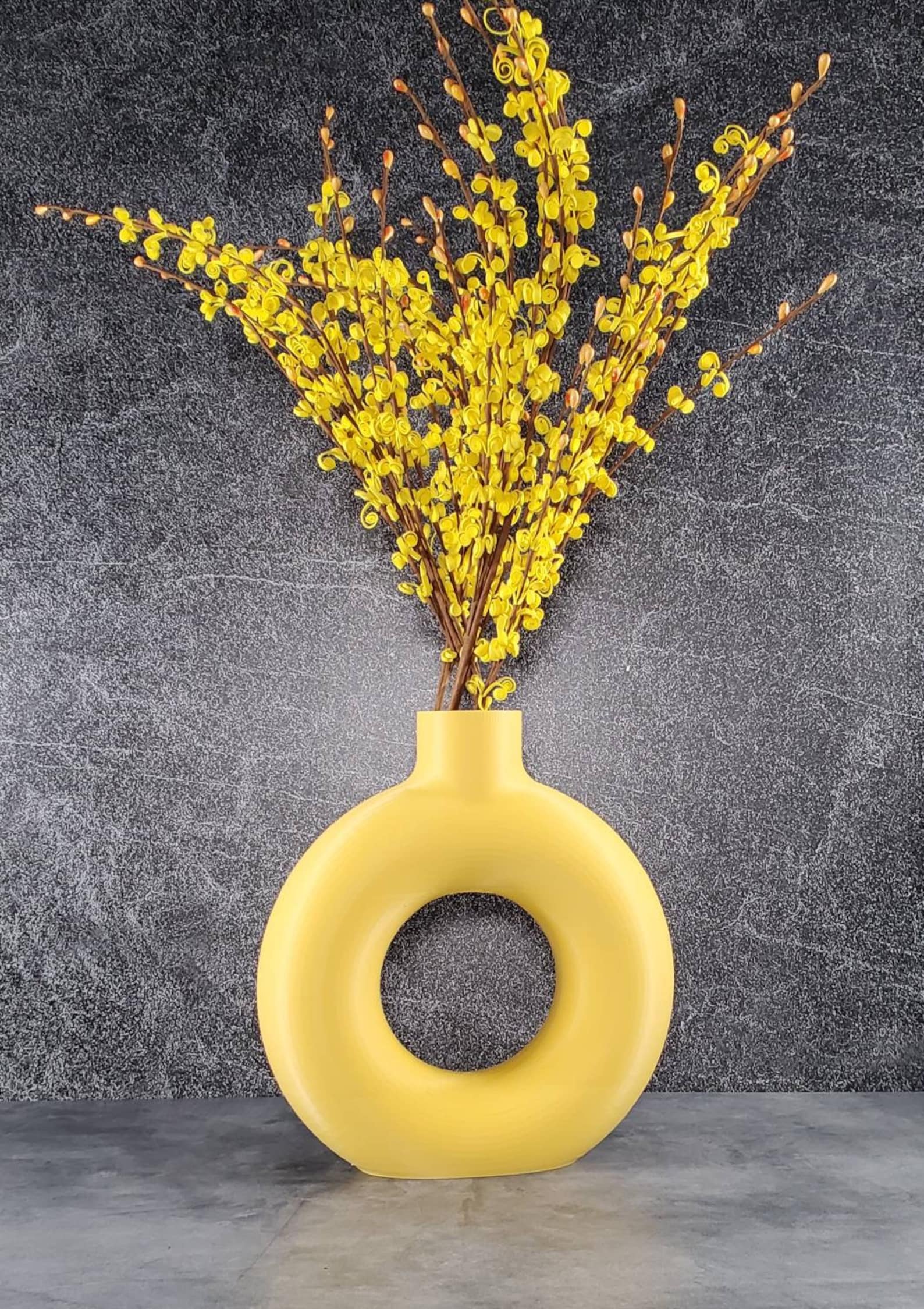 Matte Yellow Tall and Large Nordic Vase 6/8/9/10 Inch Home - Etsy