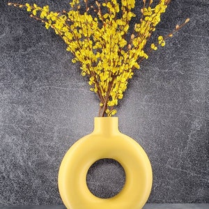 Matte Yellow Tall and Large Nordic Vase 6/8/9/10 Inch Home Decor ...