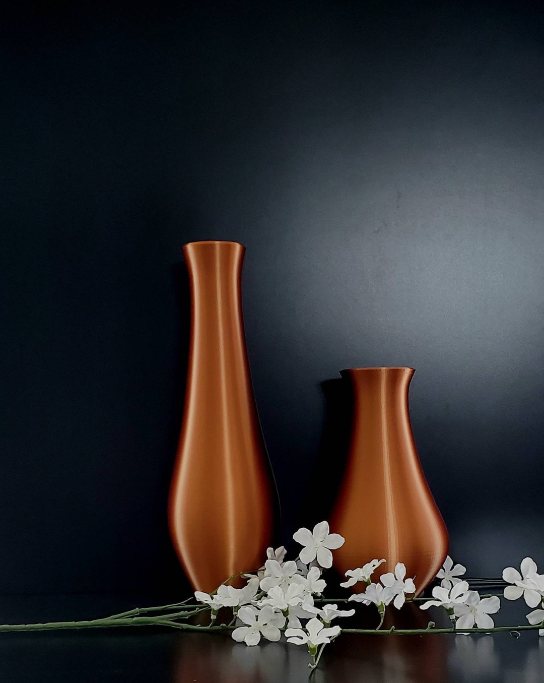 Copper Tone Bud Vase Collection or Set | Centerpiece | 8 or 12 Inch ...