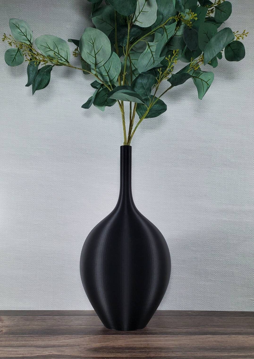 Big Matte Black Long Neck Nordic Vase | Table Vase | Home Decor ...