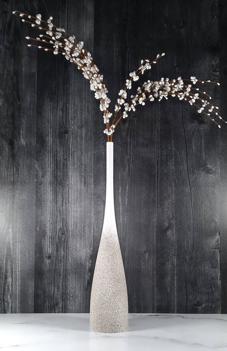 19 Inch Tall Light Stone Long Modern Nordic Style Vase | Home Decor ...