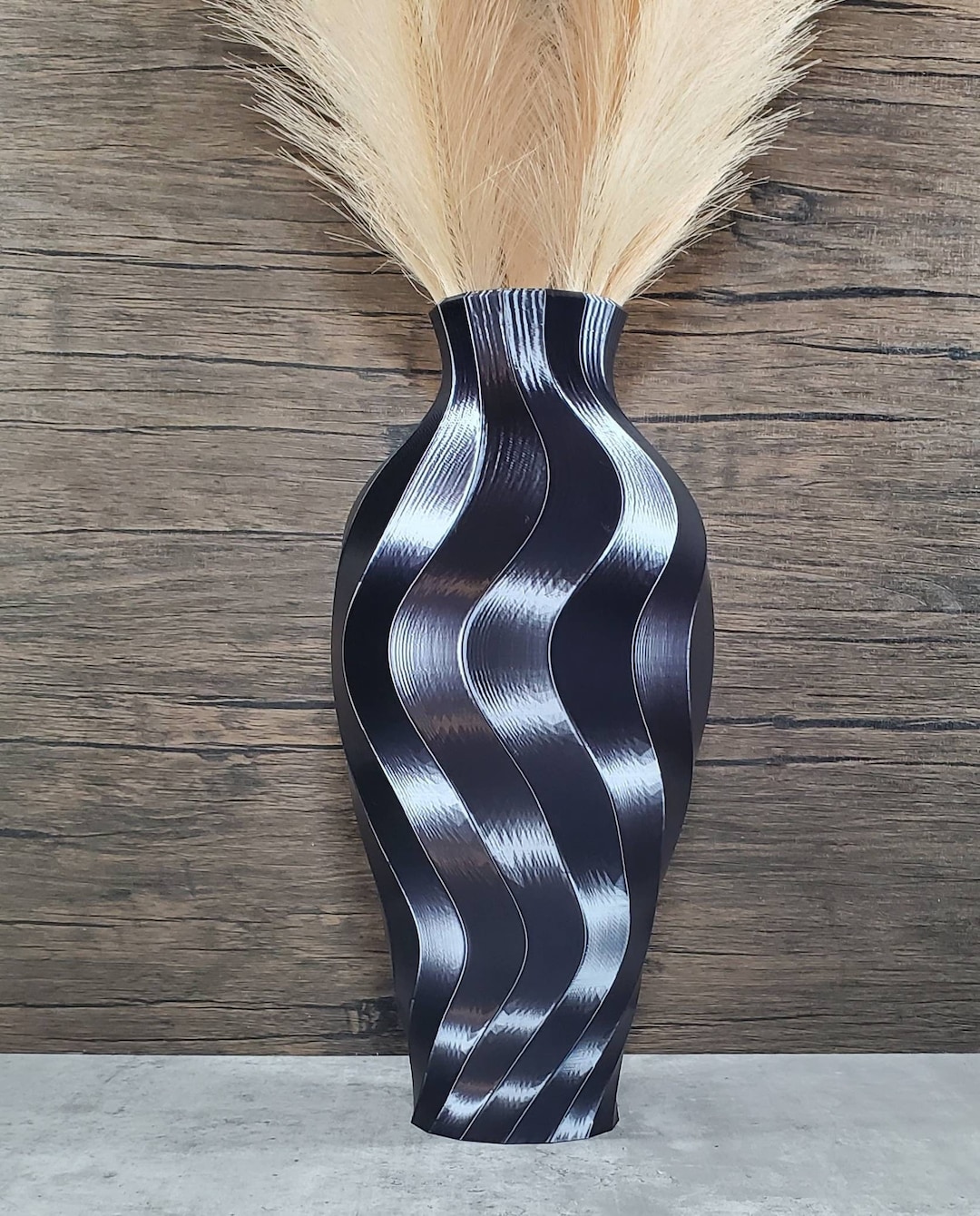 9.5 to 15 Inch Tall Shiny Twirl Black Vase or Centerpiece | Home Decor ...