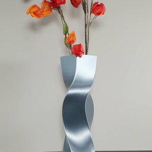 Tall Geometric Silver Vase or Centerpiece - Etsy