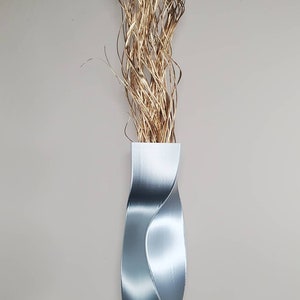 Tall Geometric Silver Vase or Centerpiece - Etsy