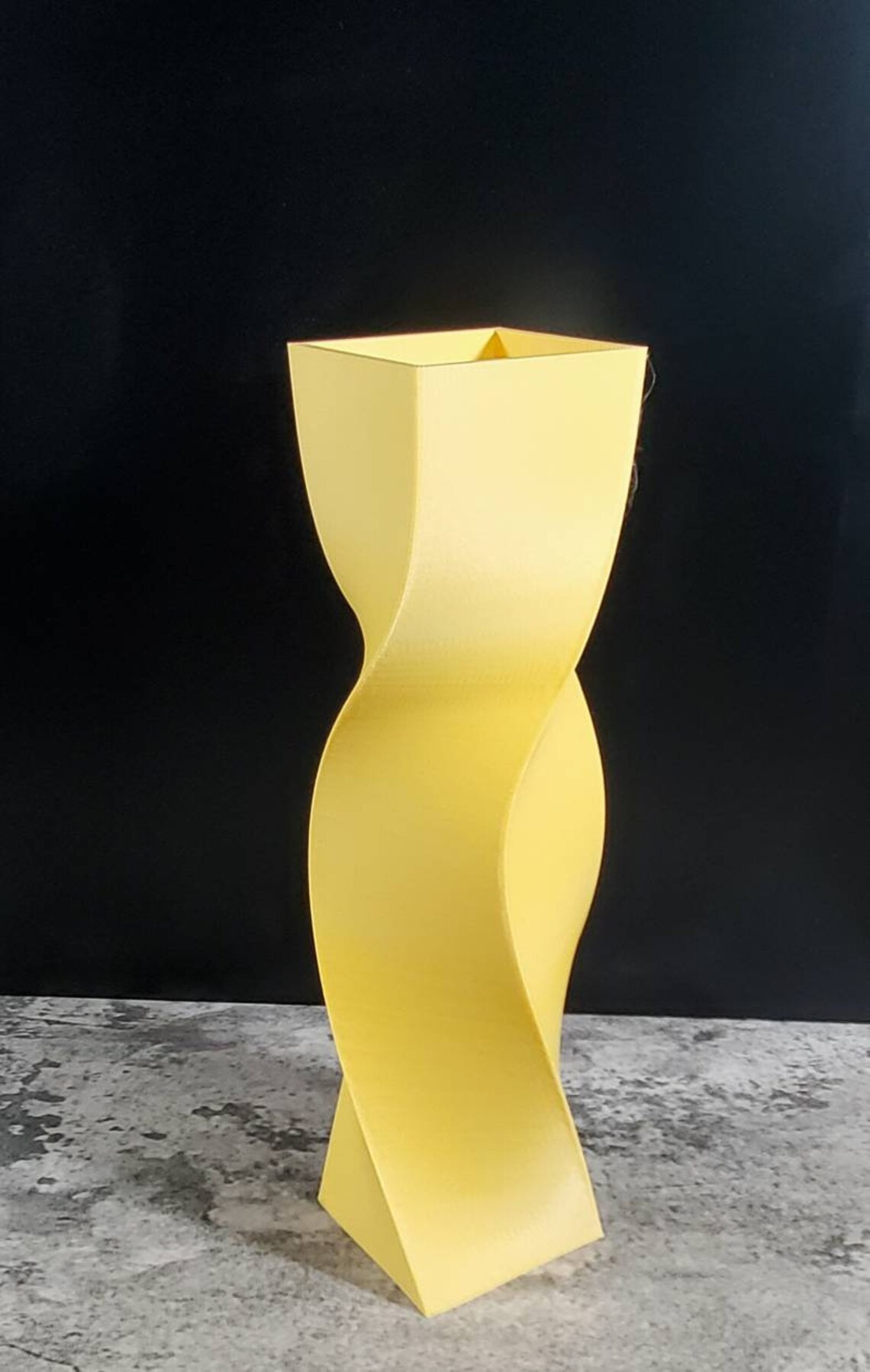 Tall Geometric Matte Yellow Vase or Centerpiece Flower Vase - Etsy