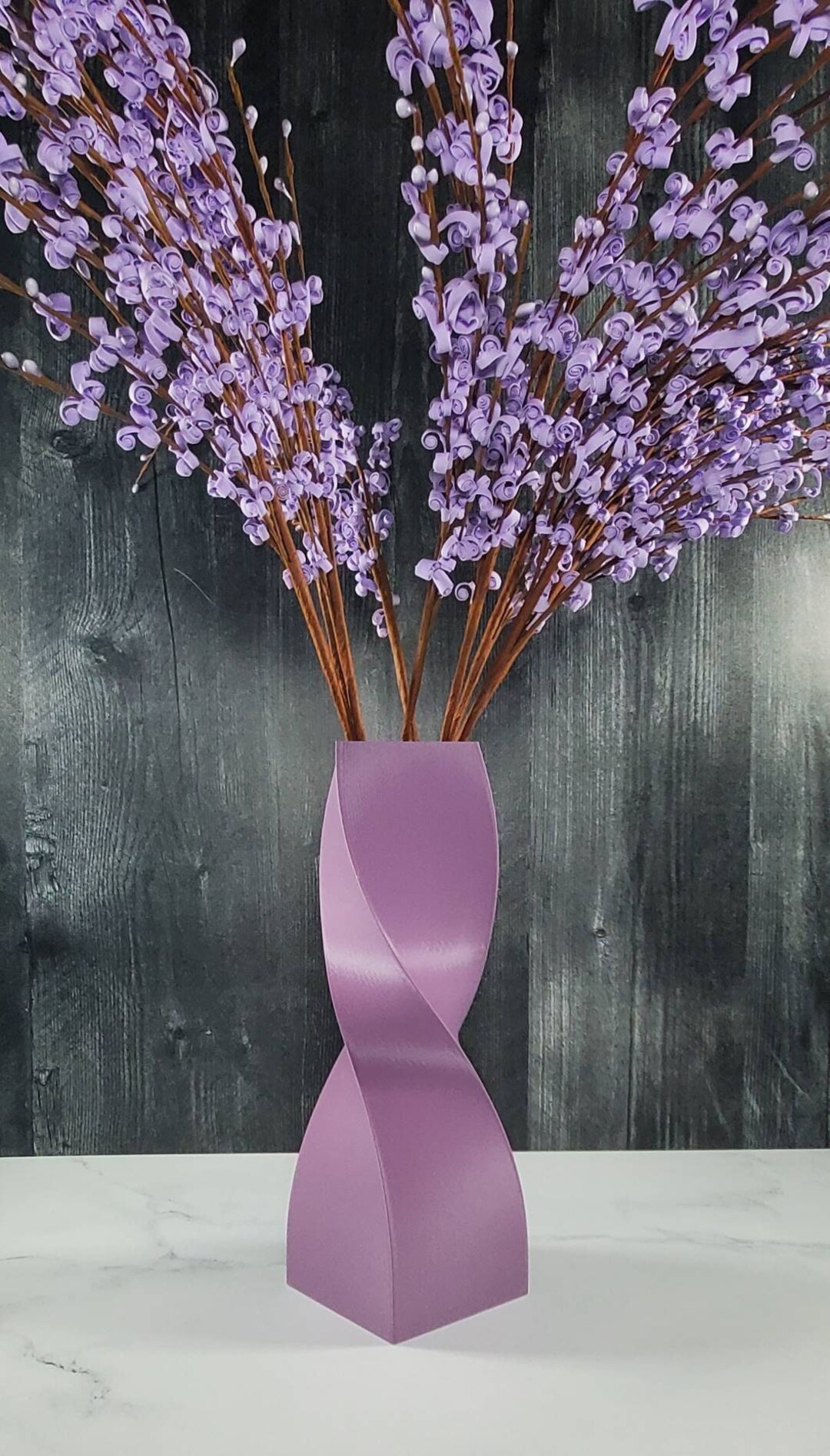 Matte Purple Vase Mauve Twisted Middle Centerpiece | Desk Vase | Home ...