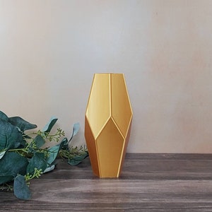 Pentagon Gold Vase Geometric Centerpiece Home Decor or Special ...