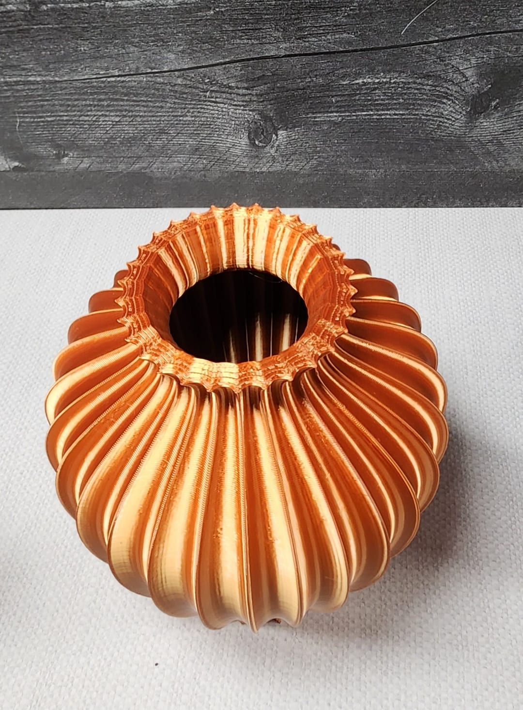 Wide Copper Vase Rippled | Flower Vase | Home Decor | Wedding | Special ...