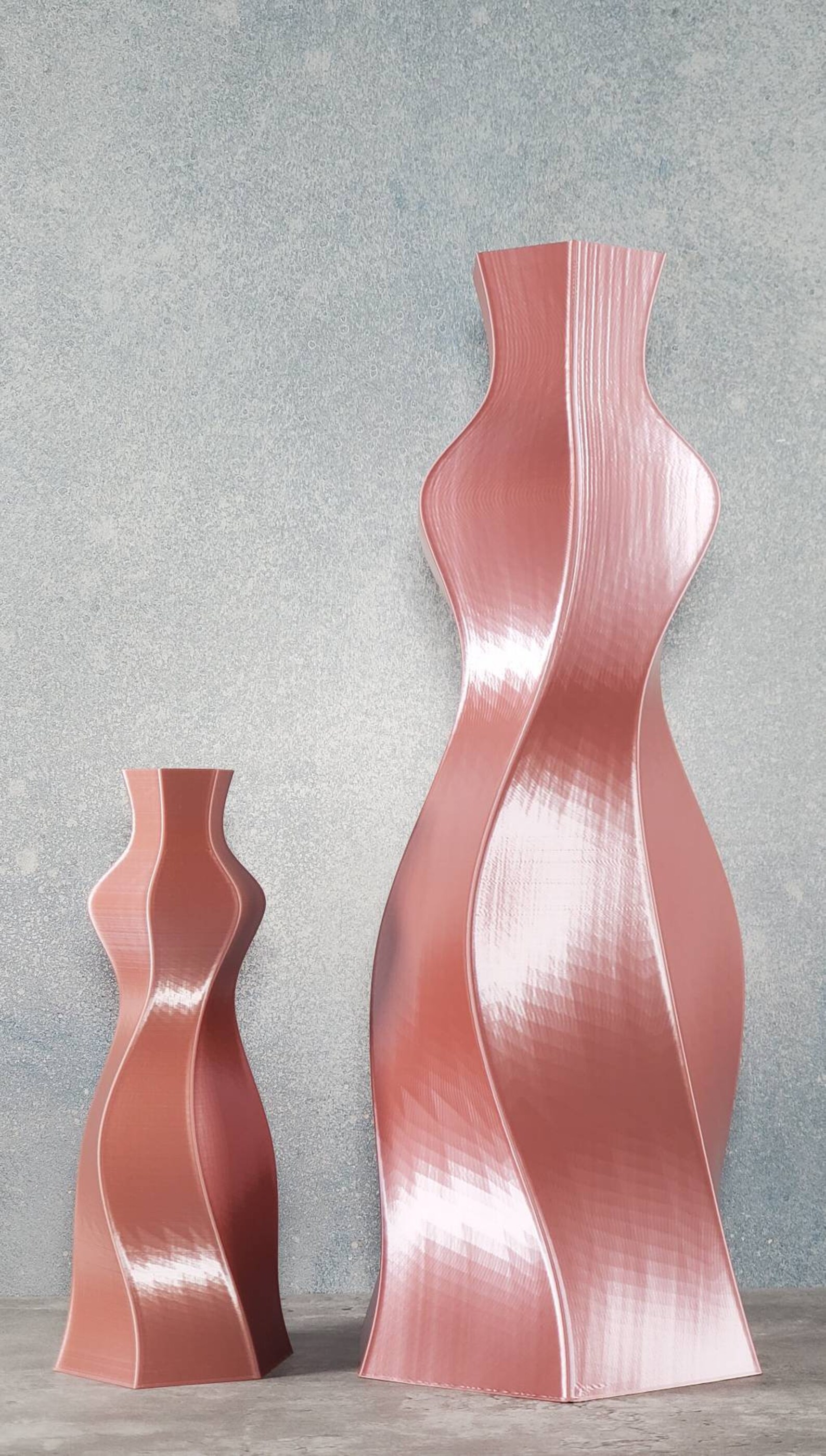 Tall Art Deco Rose Gold Vase Home Decor Flower Vase Modern Vase Elegant ...