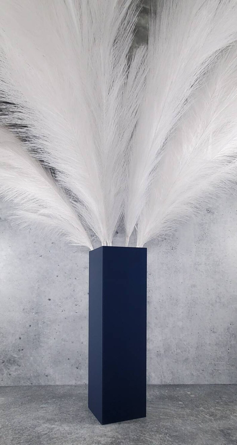 Tall Square Matte Navy Blue Vase Home Decoor Tall Box Vase - Etsy