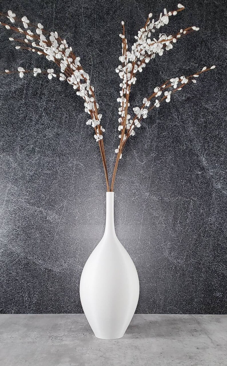 Tall Matte White or Black Long Neck Nordic Vase Desk Vase | Etsy