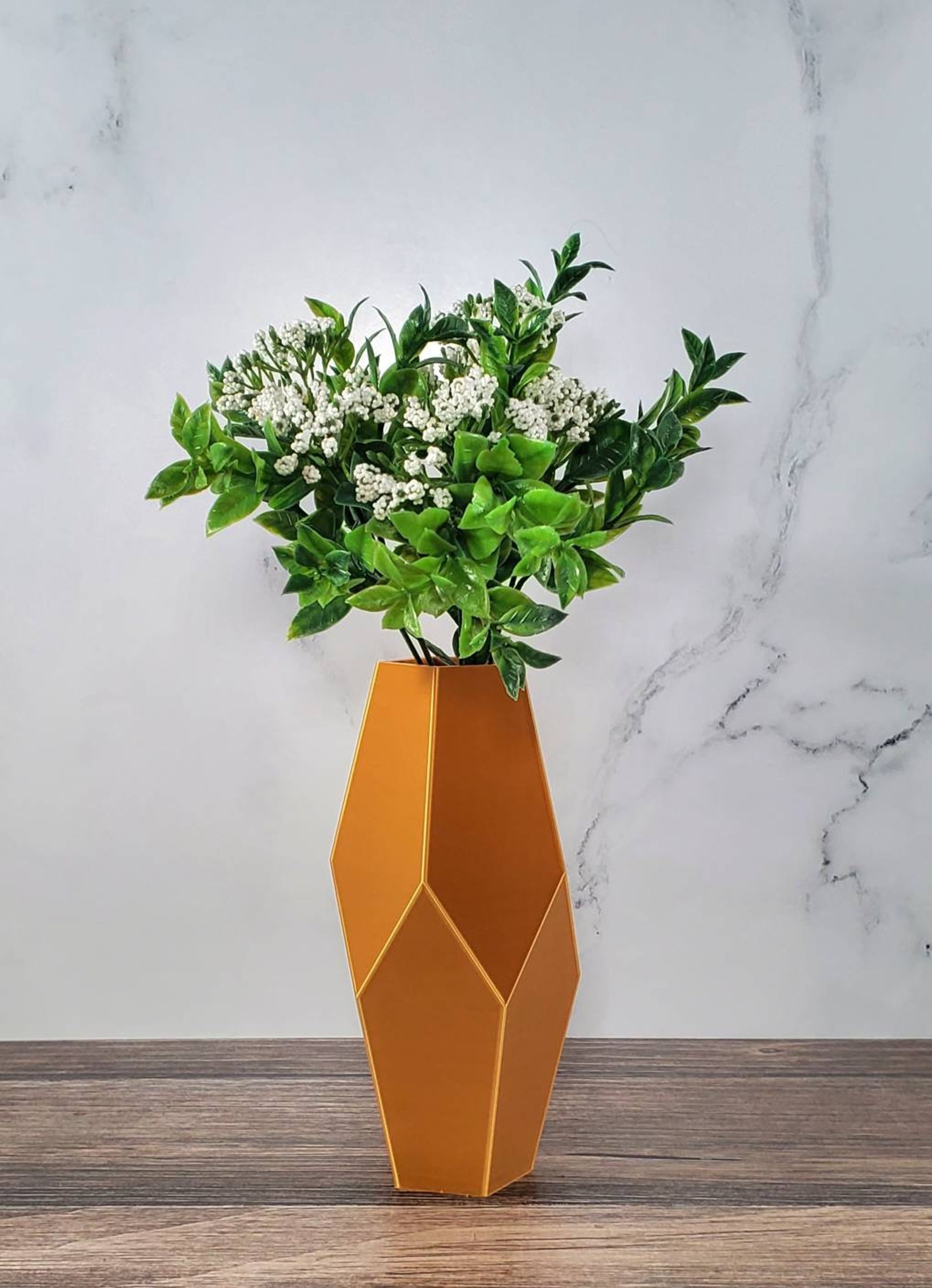 Pentagon Gold Vase Geometric Centerpiece Home Decor or Special - Etsy