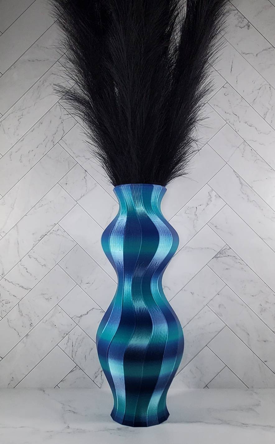 Blue and Teal Elegant Vase Modern Home Decor Flower Vase - Etsy