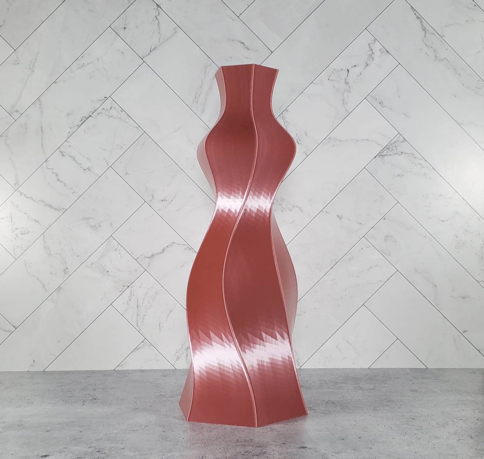 Tall Art Deco Rose Gold Vase Home Decor Flower Vase Modern Vase Elegant ...