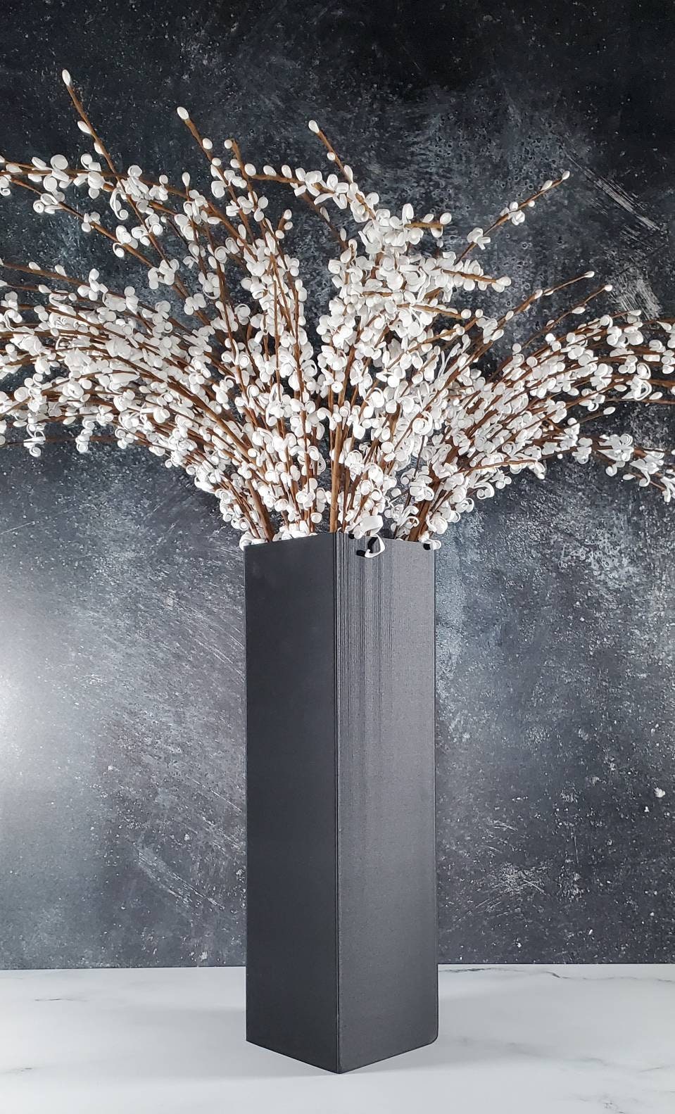 Tall Square Matte Black Vase Home Decoor Tall Box Vase - Etsy