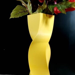 Tall Geometric Matte Yellow Vase or Centerpiece | Flower Vase | Modern ...