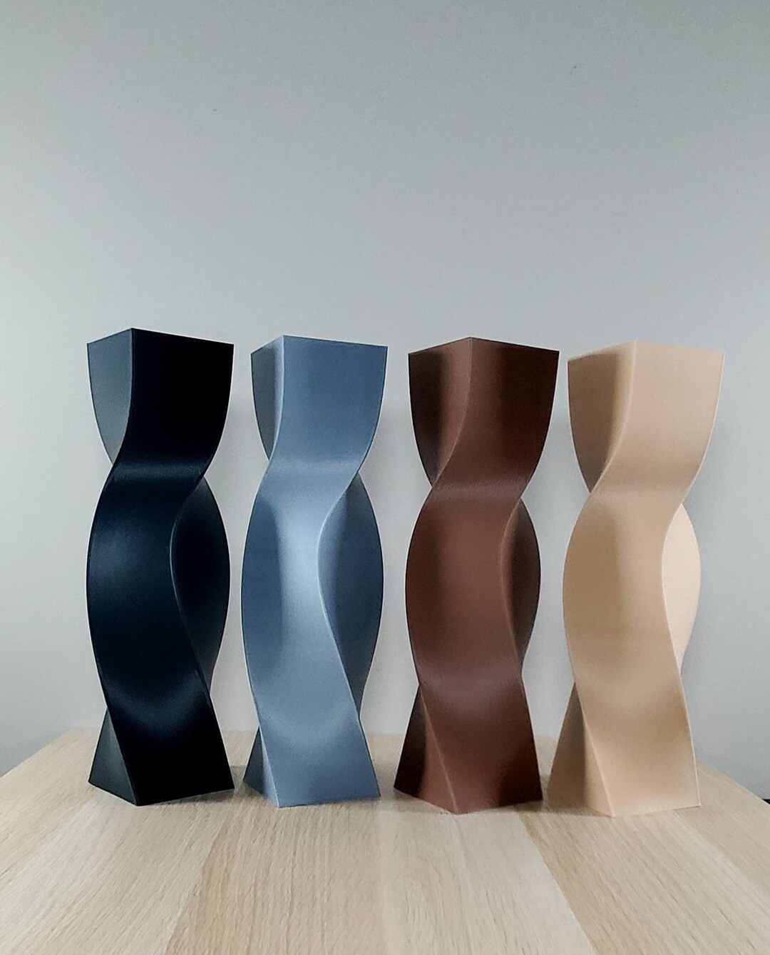 Tall Geometric Earth Tone Matte Vase or Centerpiece | Home Decor ...