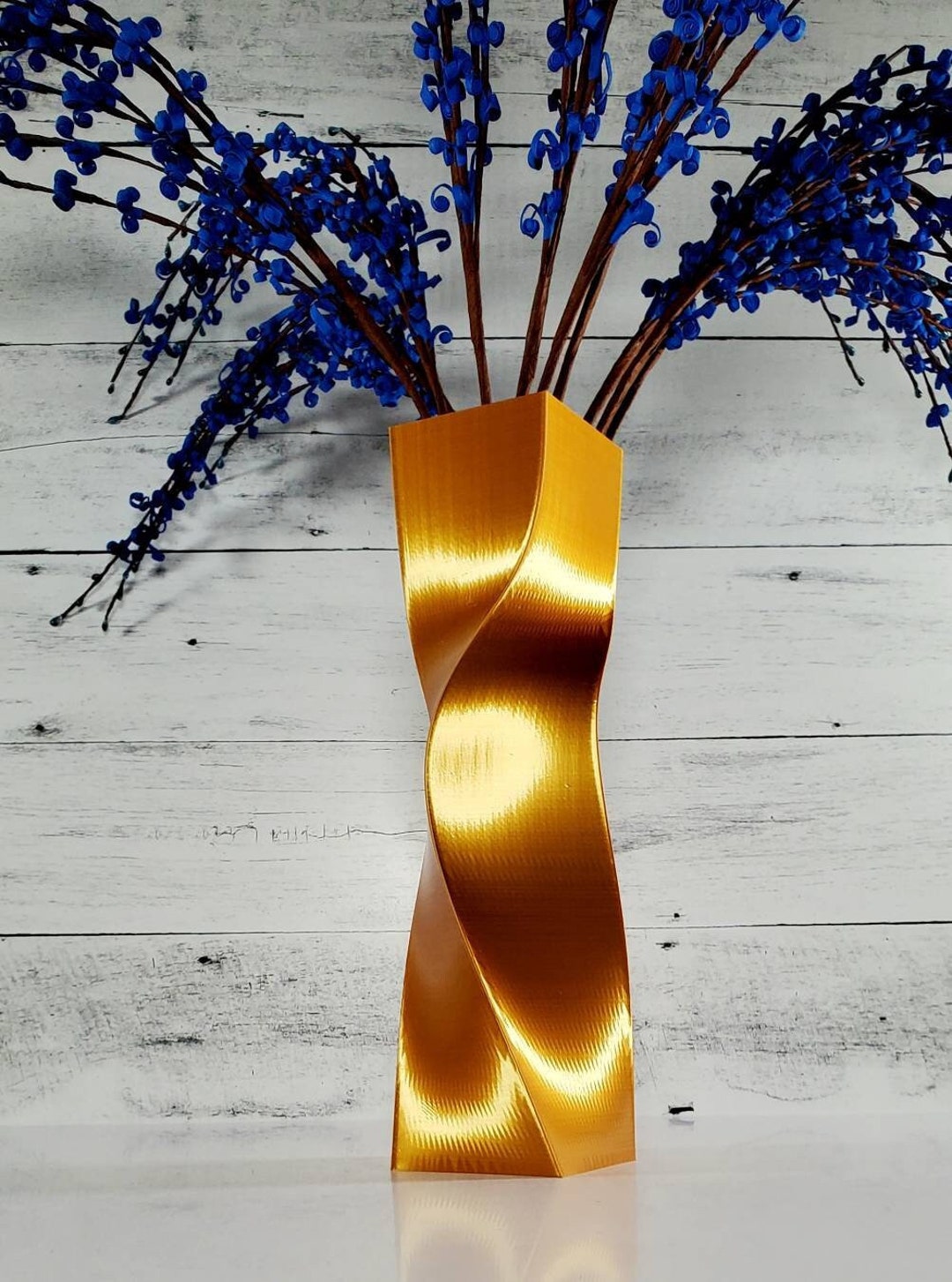 Tall Geometric Gold Vase or Centerpiece - Etsy