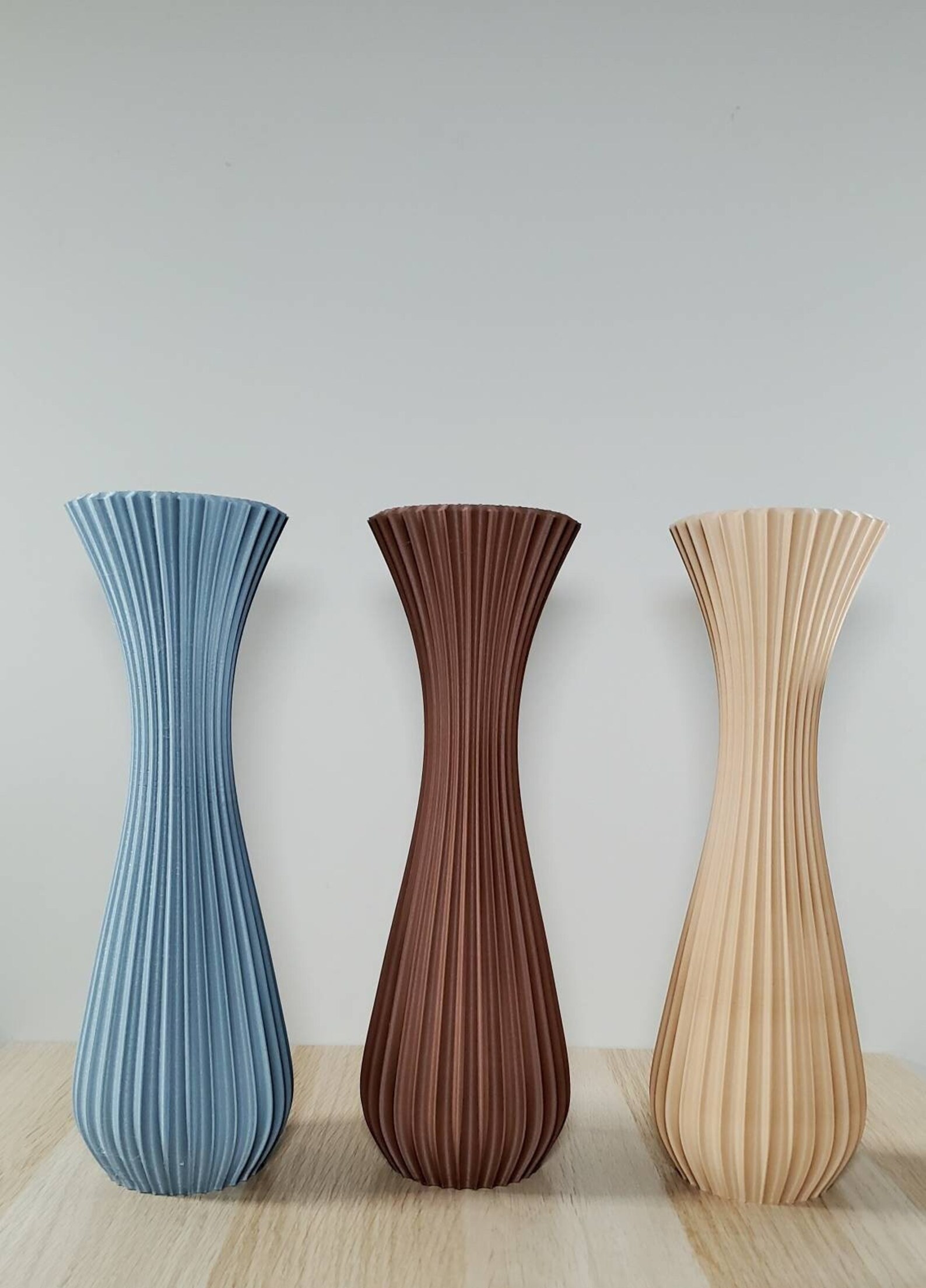 Tall Matte Earth Tone Striped Bouquet Vase | Flower Vase | Gift for Her ...