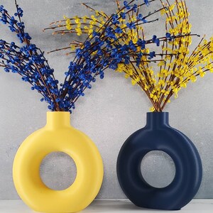 Matte Yellow Tall and Large Nordic Vase 6/8/9/10 Inch Home Decor ...