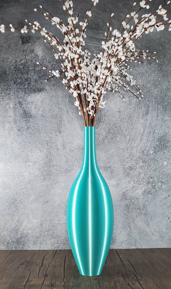 12 to 19 Inch Tall Teal Modern Nordic Long Vase Flower Vase - Etsy