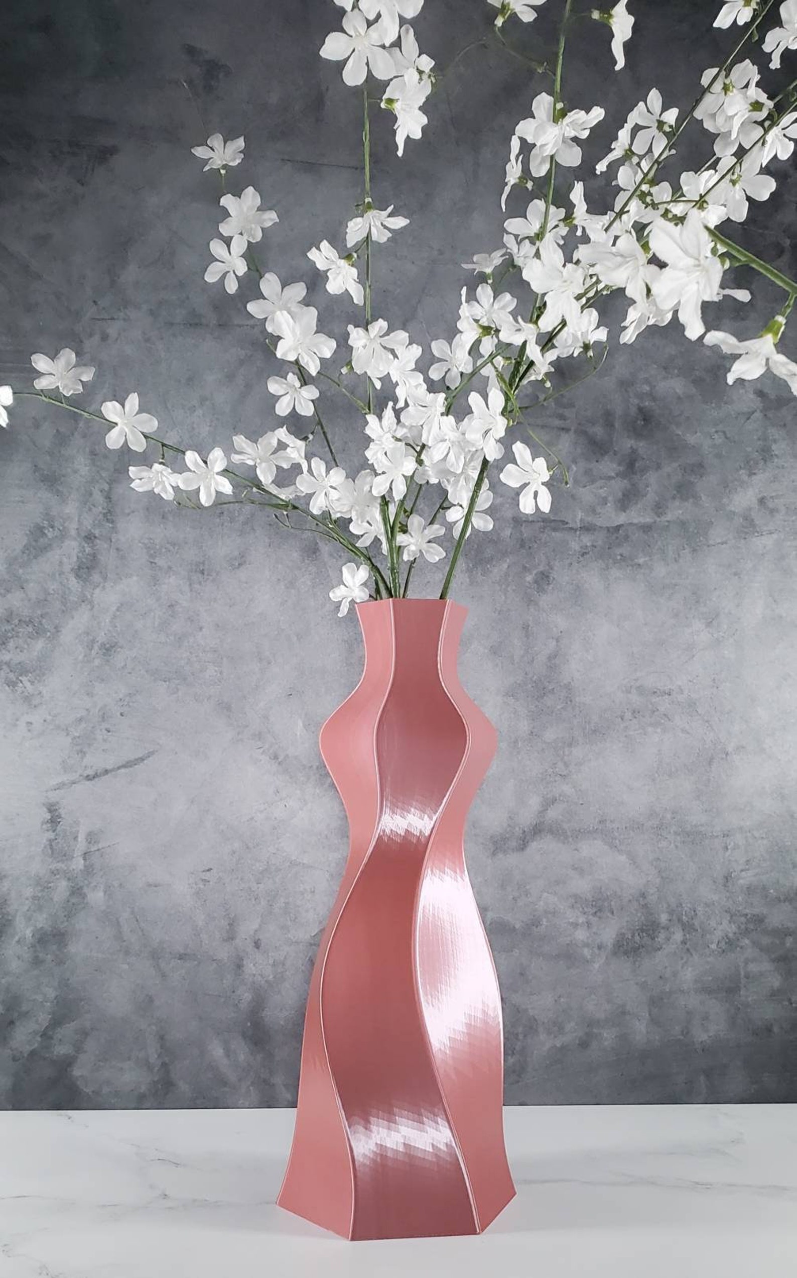 Tall Art Deco Rose Gold Vase Home Decor Flower Vase Modern Vase Elegant ...