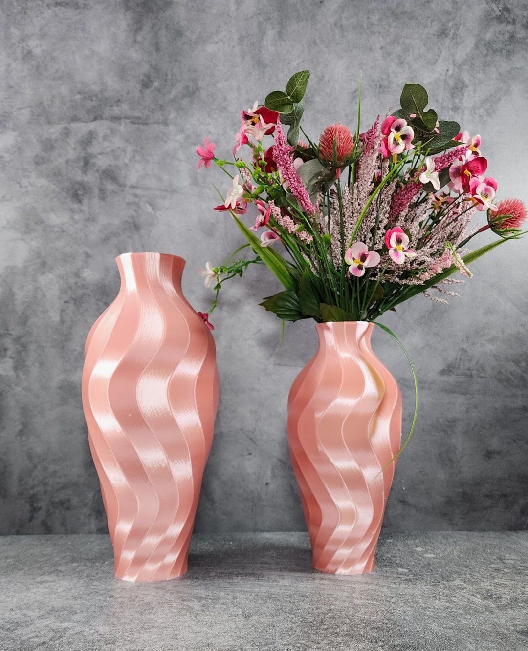 Pink Vase or Vessel Tall Twirl Soft Pink | Flower Vase | Modern Home ...
