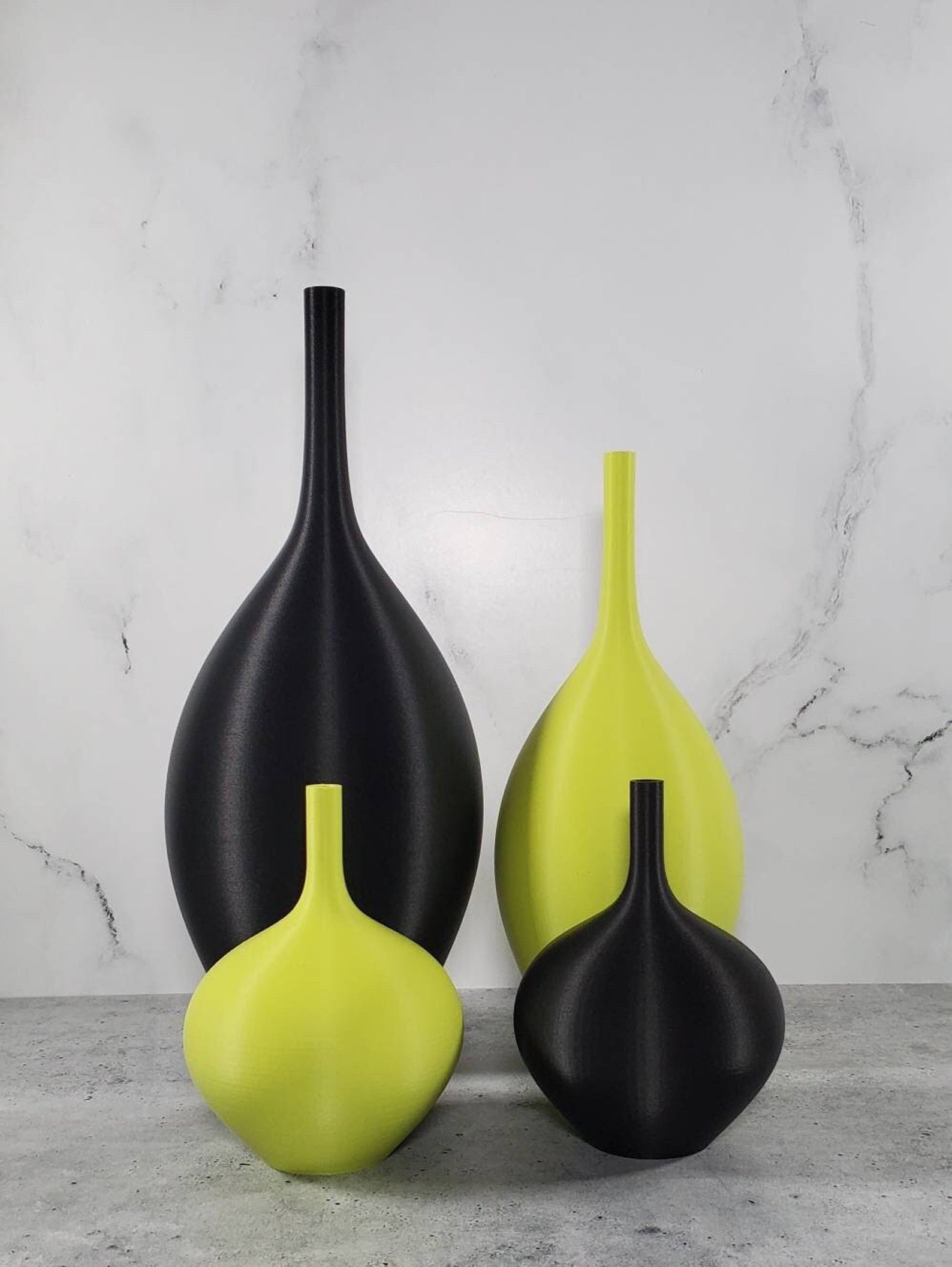 Tall Matte Lime Green or Black Long Neck Nordic Vase | Desk Vase | Home ...