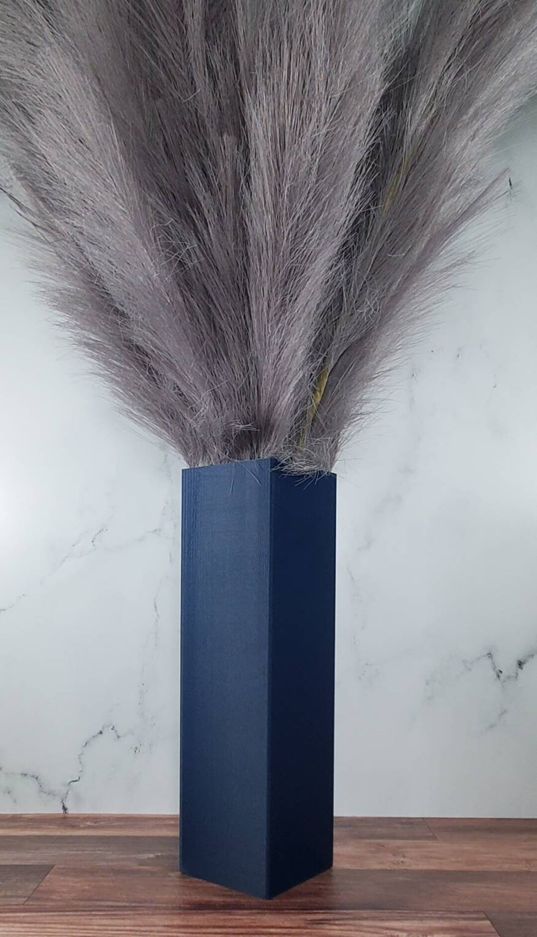 Tall Square Matte Navy Blue Vase | Home Decoor | Tall Box Vase ...