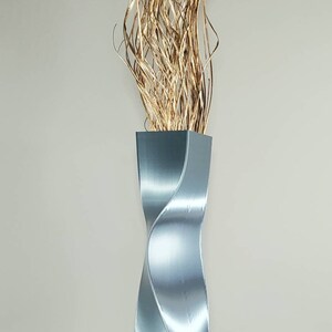 Tall Geometric Silver Vase or Centerpiece - Etsy