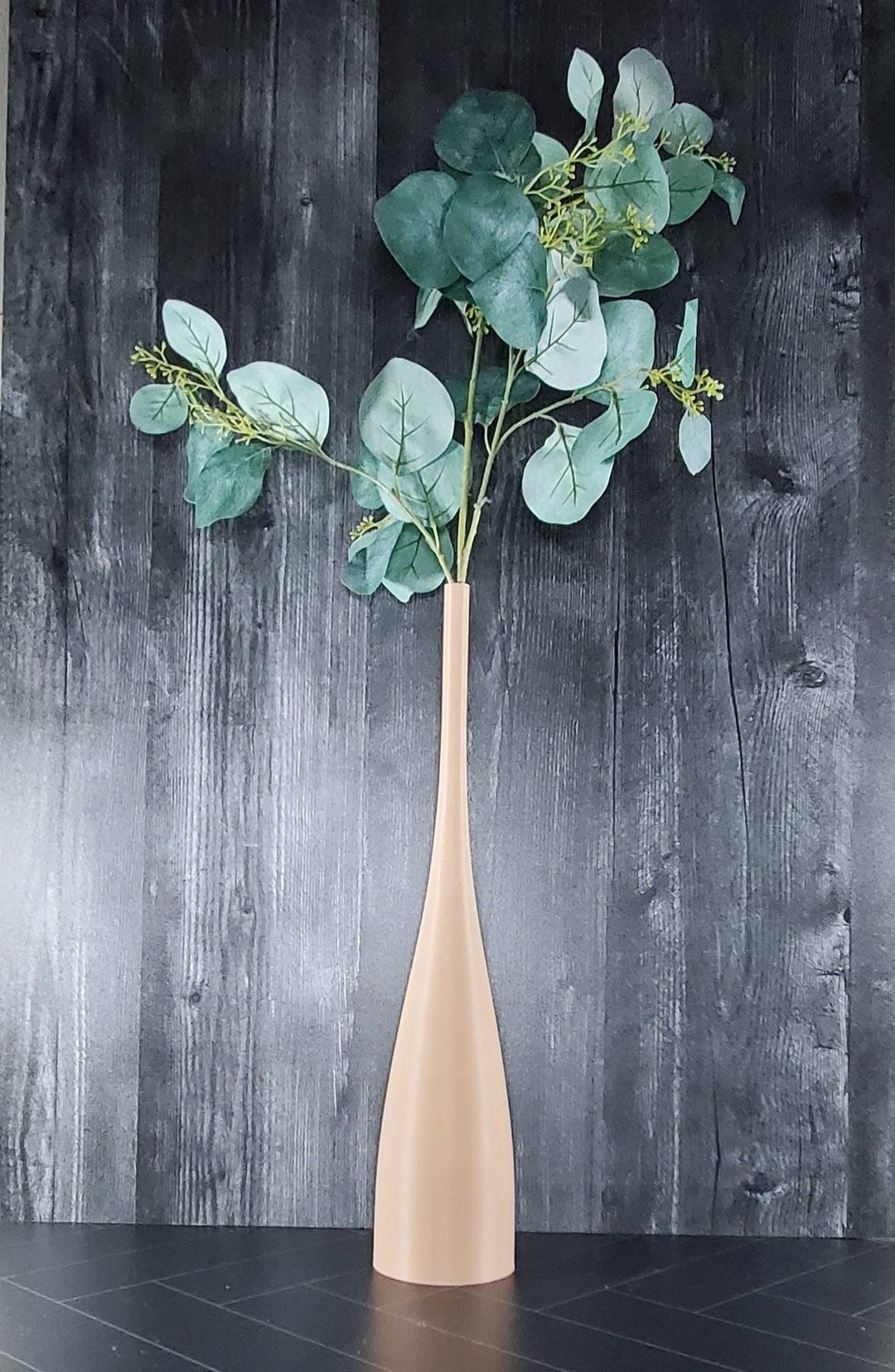 19 Inch Tall Matte Tan Long Modern Nordic Style Vase | Home Decor ...