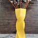 Tall Geometric Matte Yellow Vase or Centerpiece | Flower Vase | Modern ...